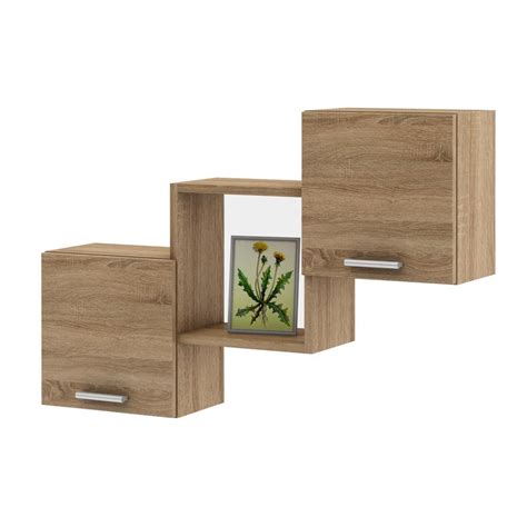 Полиця навісна на стіну Mebelproff Kub 3 з фасадами книжкова полиця декоративна полиця в