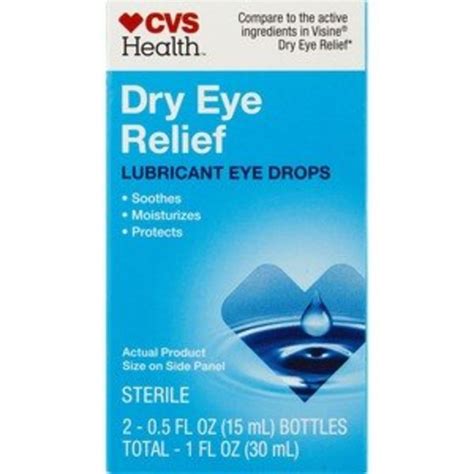 Cvs Health Dry Eye Relief Lubricant Eye Drops Sterile 1 Fl Oz