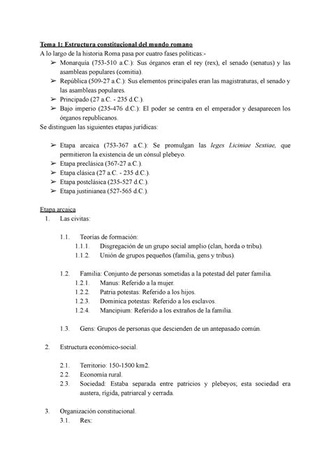 Derecho Romano Tema 1 Tema 1 Estructura Constitucional Del Mundo