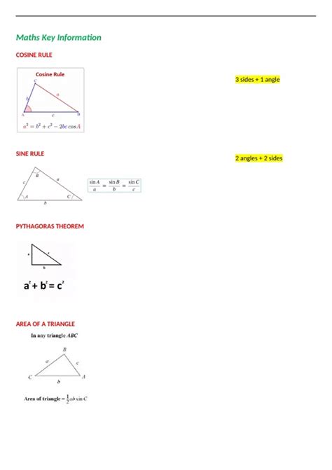 summary grade 9 ocr gcse maths cheat sheet maths stuvia uk