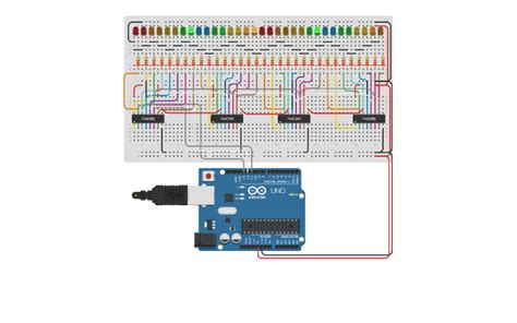 Circuit Design Copy Of 32 Leds Flashing Using 74hc595 Tinkercad