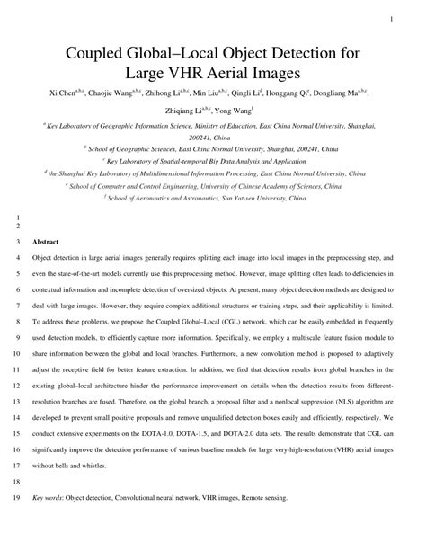 Pdf Coupled Global Local Object Detection For Large Vhr Aerial Images
