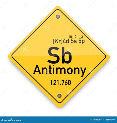 Antimony Sb Periodic Table Element Cartoon Vector