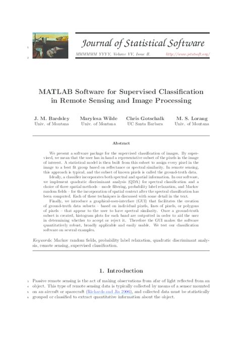 Pdf Matlab Software For Supervised Classification In Remote Sensing And Image Processing