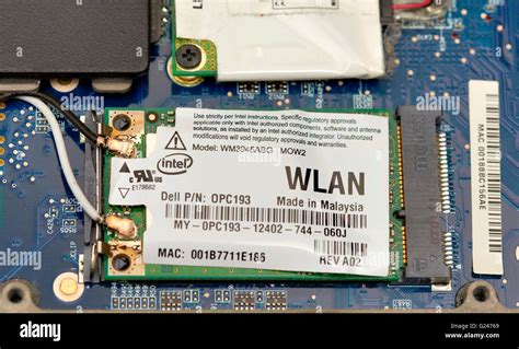 A wireless Lan card inside a Dell laptop Stock Photo - Alamy