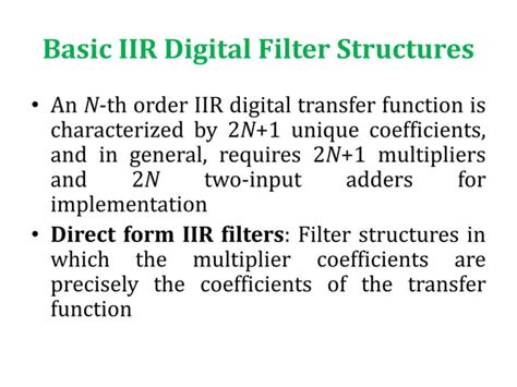 digital filter structures ppt