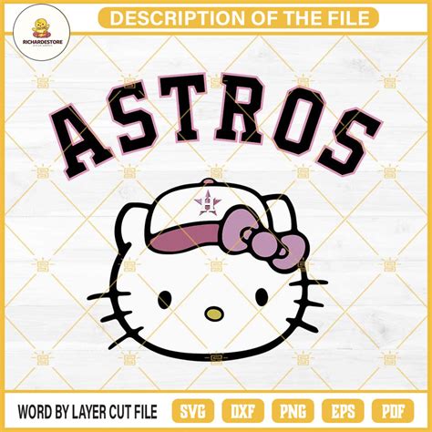 Hello Kitty Astros Pink Svg Astros Kitty Svg Pink Houston Inspire Uplift