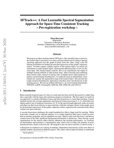 Pdf Sftrack A Fast Learnable Spectral Segmentation Approach For