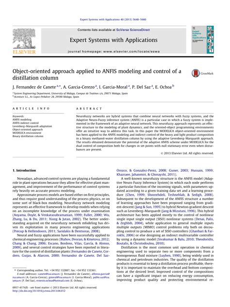 pdf object oriented neurofuzzy modeling and control of a binary