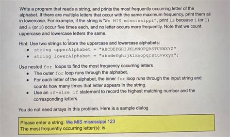 Solved Write A Program That Reads A String And Prints The