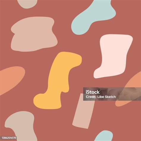 추상적인 현대적 매끄러운 패턴 손으로 그린 다양한 둥근 모양 0명에 대한 스톡 벡터 아트 및 기타 이미지 0명 갈색