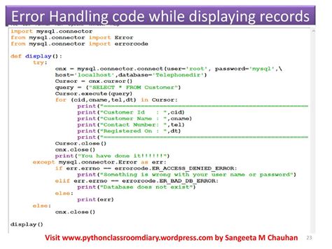 Python Mysql Connectivity Ppt Download