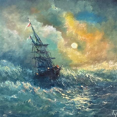 Stormy Seas Painting Etsy