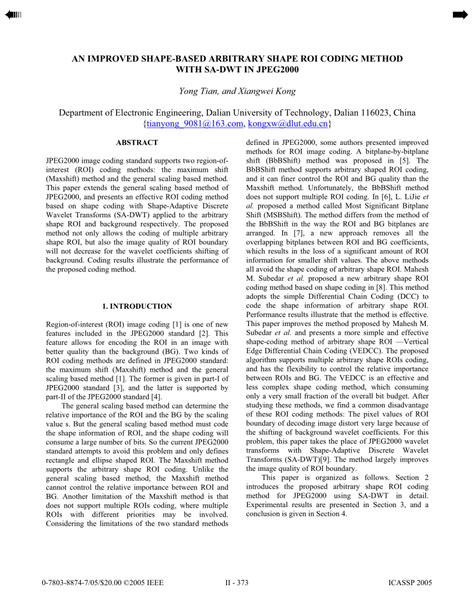 Pdf An Improved Shape Based Arbitrary Shape Roi Coding Method With Sa