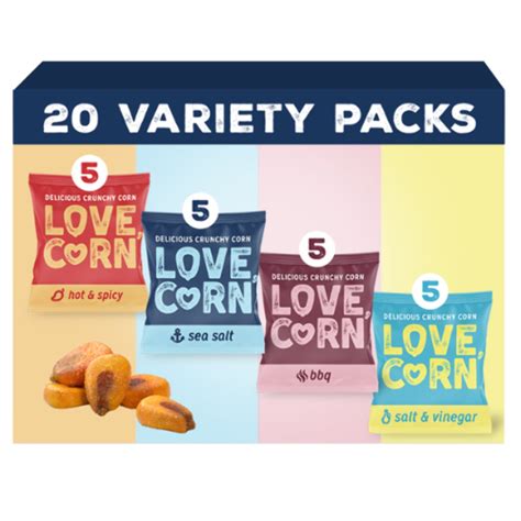 Love Corn Fab Four Variety Pack 07oz X 20 Bags Delicious Crunchy