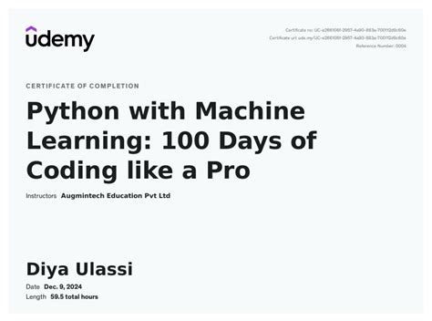 udemy python 100daysofcoding coding machinelearning ml complete