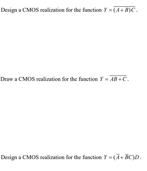 Solved Design A Cmos Realization For The Function Y A
