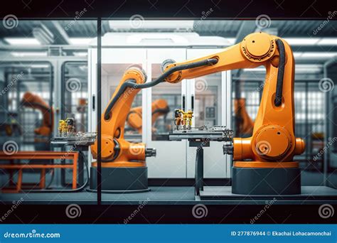 Smart Industrial Automation Advanced Robotic Arm In Modern Factory Created With Generative Ai