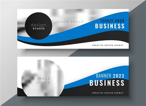 Blue Wavy Business Banner Design Download Free Vector Art Stock Graphics And Images