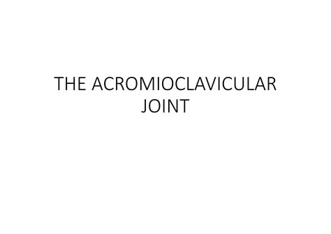 Acromioclavicular Joint