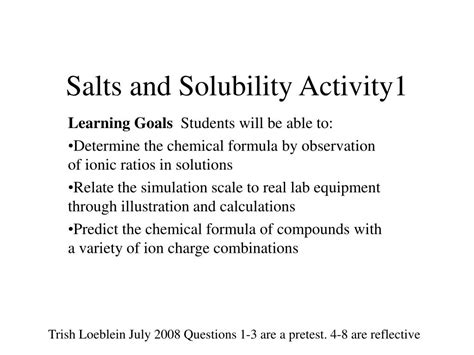 Ppt Salts And Solubility Powerpoint Presentation Free Download Id 410416