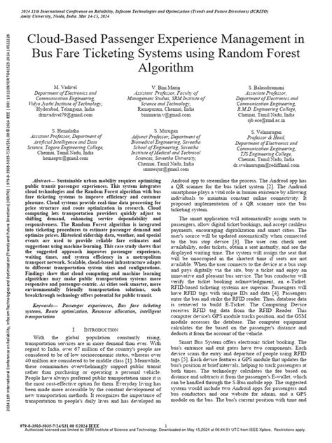 Cloud Based Passenger Experience Management In Bus Fare Ticketing