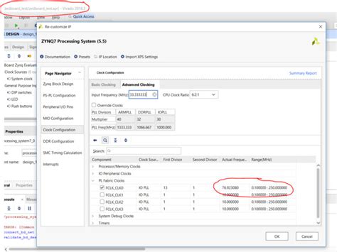 Zedboard Clock Configuration Range Mhz Form 2 To 1 In Vivado 2018 3