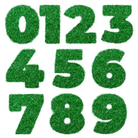 Premium Psd Numbers With Grass Texture