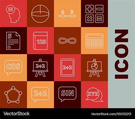 Set Line Calculator Xyz Coordinate System Vector Image