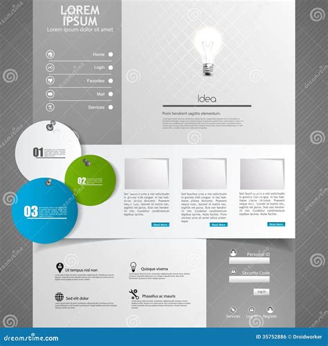 Clean Modern Login Form Ui Template Design Vector Illustration 101504090