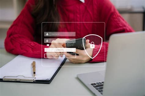 Woman Typing Login And Password In The Concept Of Cyber Security Information Security Data