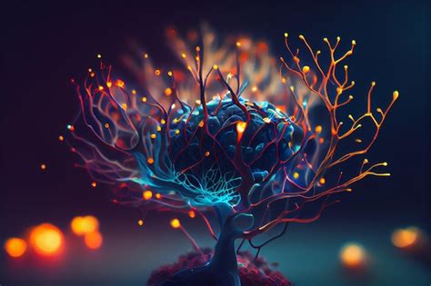 Premium Photo Neuron Cell Fractal Abstract Background Generative Ai