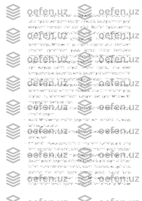 Mac UNIX LINUX IOS Va Android Va Operatsion Tizimlari Va Ularning Imkoniyatlari