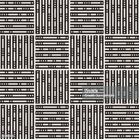 원활한 벡터 패턴 줄무늬 흑백 격자와 현대적인 세련 된 텍스처입니다 기하학적 그리드를 반복 간단한 격자 디자인입니다 0명에 대한
