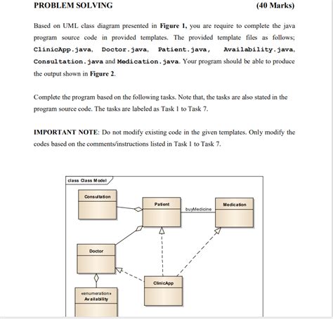PROBLEM SOLVING Marks Based On UML Class Diagram Chegg