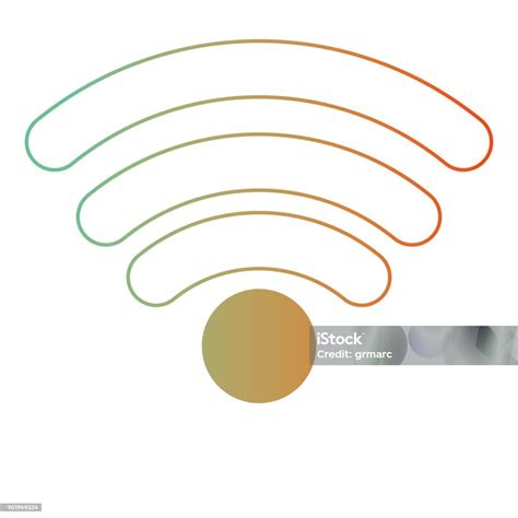 Wifi Signal Icon In Degraded Green To Red Color Silhouette Stock