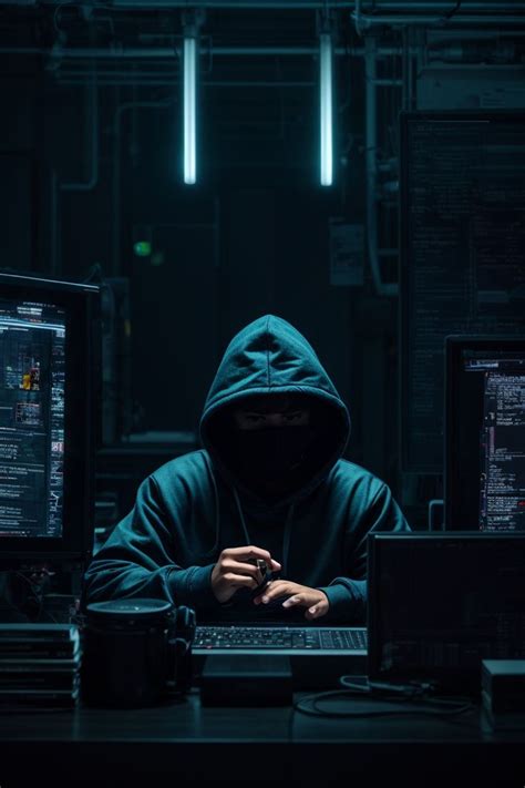 Hacker Programmer In Hoodie And Multi Screens In 2024 Hacker