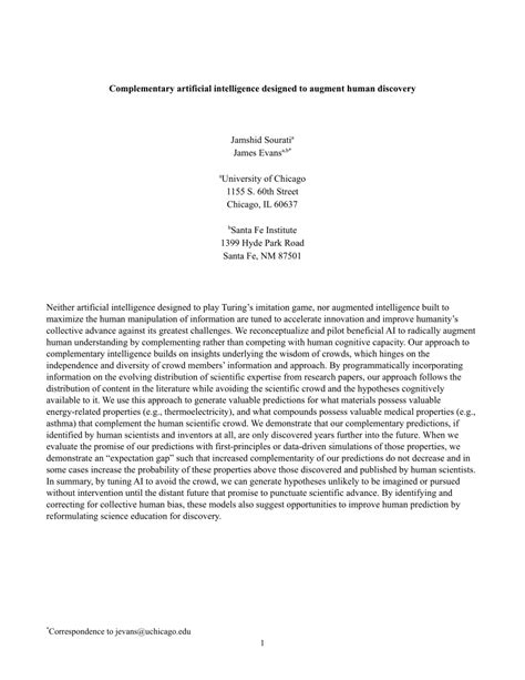 Pdf Complementary Artificial Intelligence Designed To Augment Human