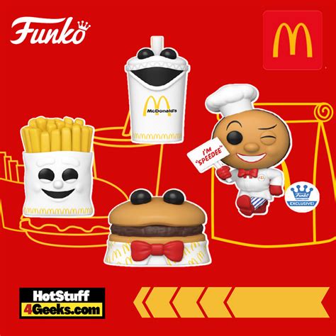 2022 New Mcdonalds Funko Pops Meal Squad Hamburger French Fries Squad Cup And Speedee