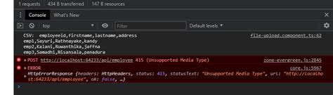 Json Errorresponse Headers Headers Status 415 Statustext