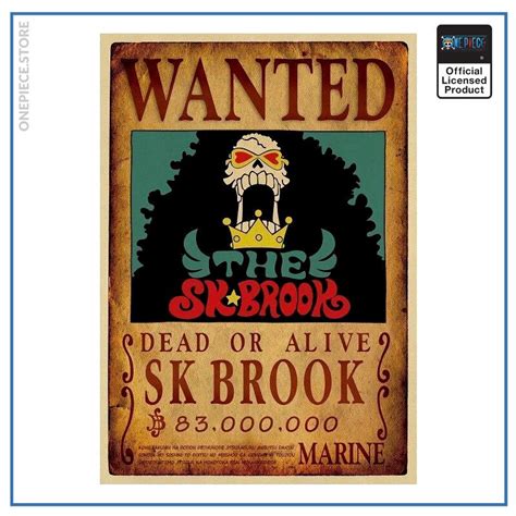 One Piece Anime Wanted Poster Brook Bounty Official Merch One Piece