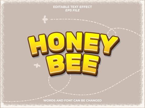 Premium Vector Honey Bee Text Effect Font Editable Typography 3d