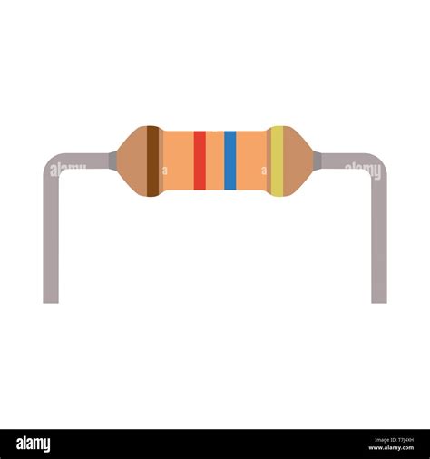 Resistor Small Flat Vector Parts Components Electronic Circuit Microchip Computer Server Icon
