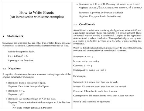 Intro Proofs Analysis How To Write Proofs An Introduction With Some Examples 1 Statements