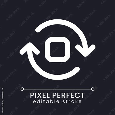 Spin Animation Pixel Perfect White Linear Ui Icon For Dark Theme Circular Motion In Video