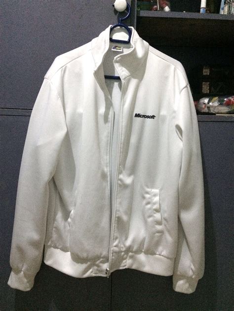 White Microsoft Jacket Mens Fashion Coats Jackets And Outerwear On