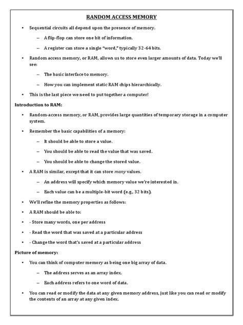 random access memory pdf computer data storage random access memory