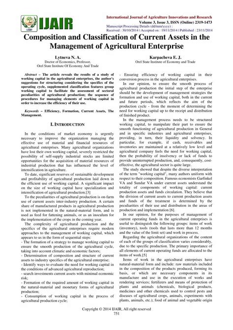 PDF Composition And Classification Of Current Assets In Ijair Org Administrator Components