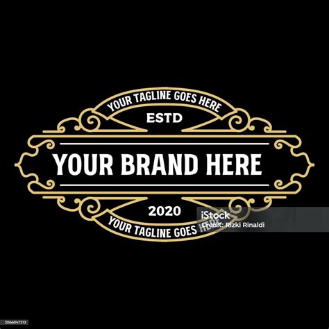 둥근 황금 포도 수확 테두리 프레임 로얄 크라운 배지 상징 우표 상표 디자인 벡터 개척시대의 서부에 대한 스톡 벡터 아트 및 기타 이미지 Istock