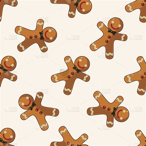 姜饼人，卡通贴纸图标